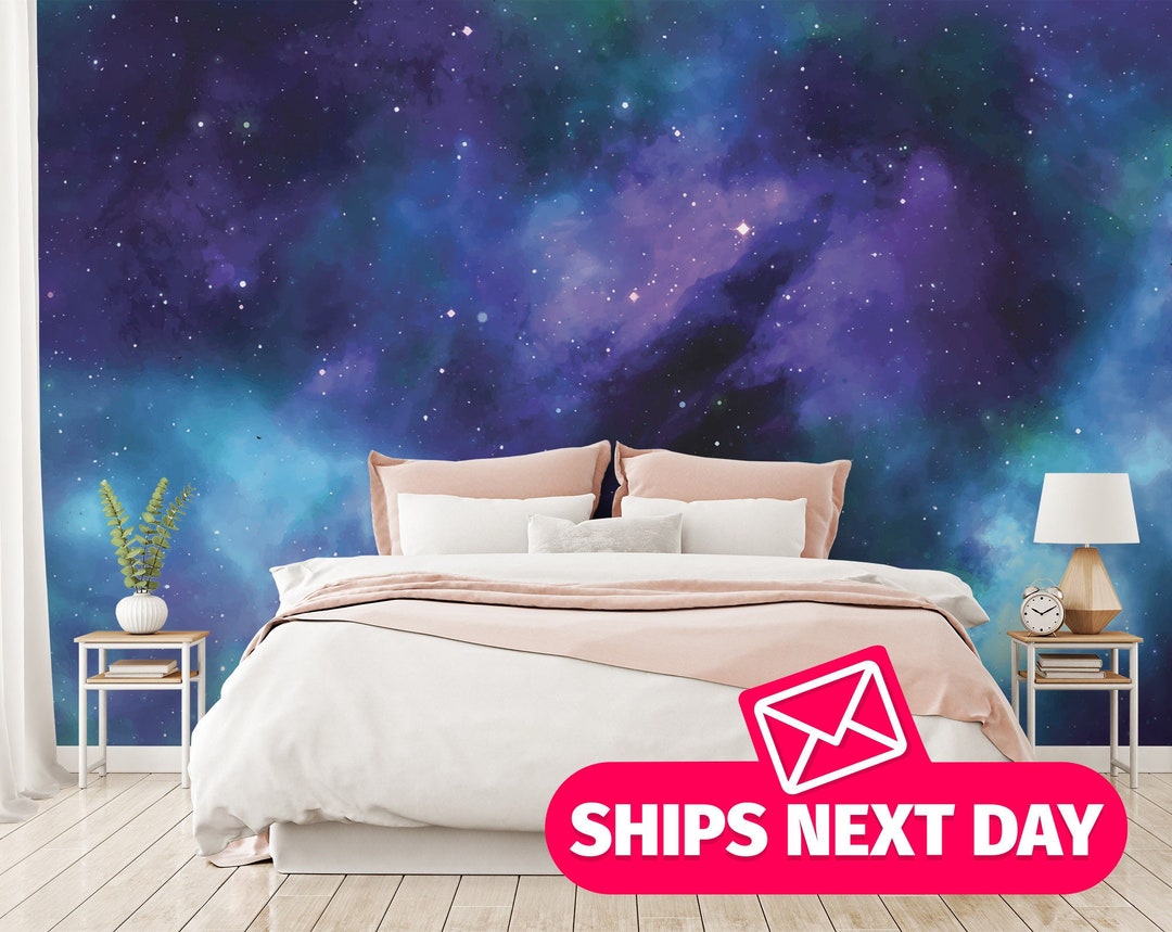 Galaxy Wallpaper Mural / Sky Mural, Peel and Stick Removable Vinyl or ...