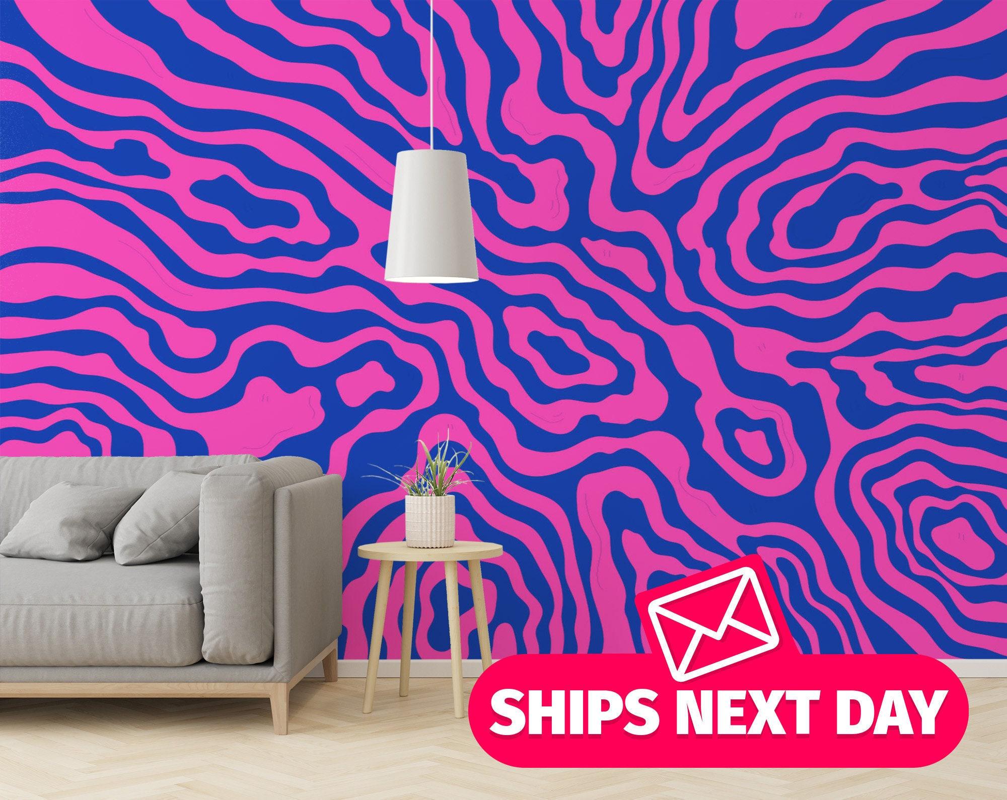 Retro / Trippy Mural, Peel and Stick Removable Vinyl or Fabric, Non ...