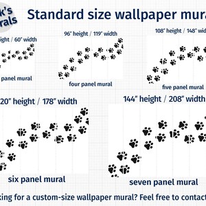 Dog Paw / Minimal Mural, Peel and Stick Removable Vinyl or Fabric, Non ...