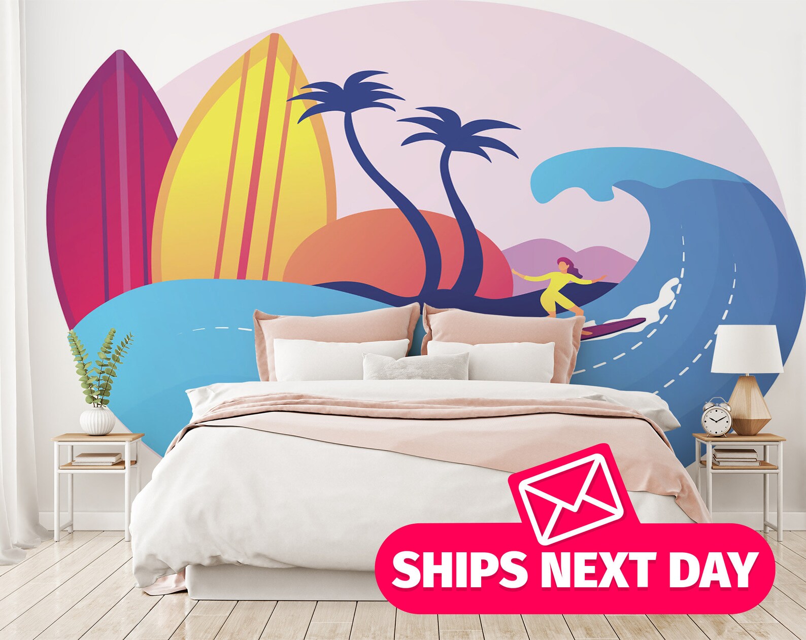 Surf Wallpaper Mural Surfing Wall Mural Peel and Stick - Etsy