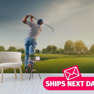 Golf Wallpaper Mural / Sports Mural, Peel and Stick Removable Vinyl or ...