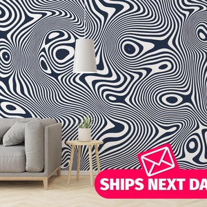 Retro / Funky Wall Mural, Peel and Stick Removable Vinyl Wallpaper - Etsy