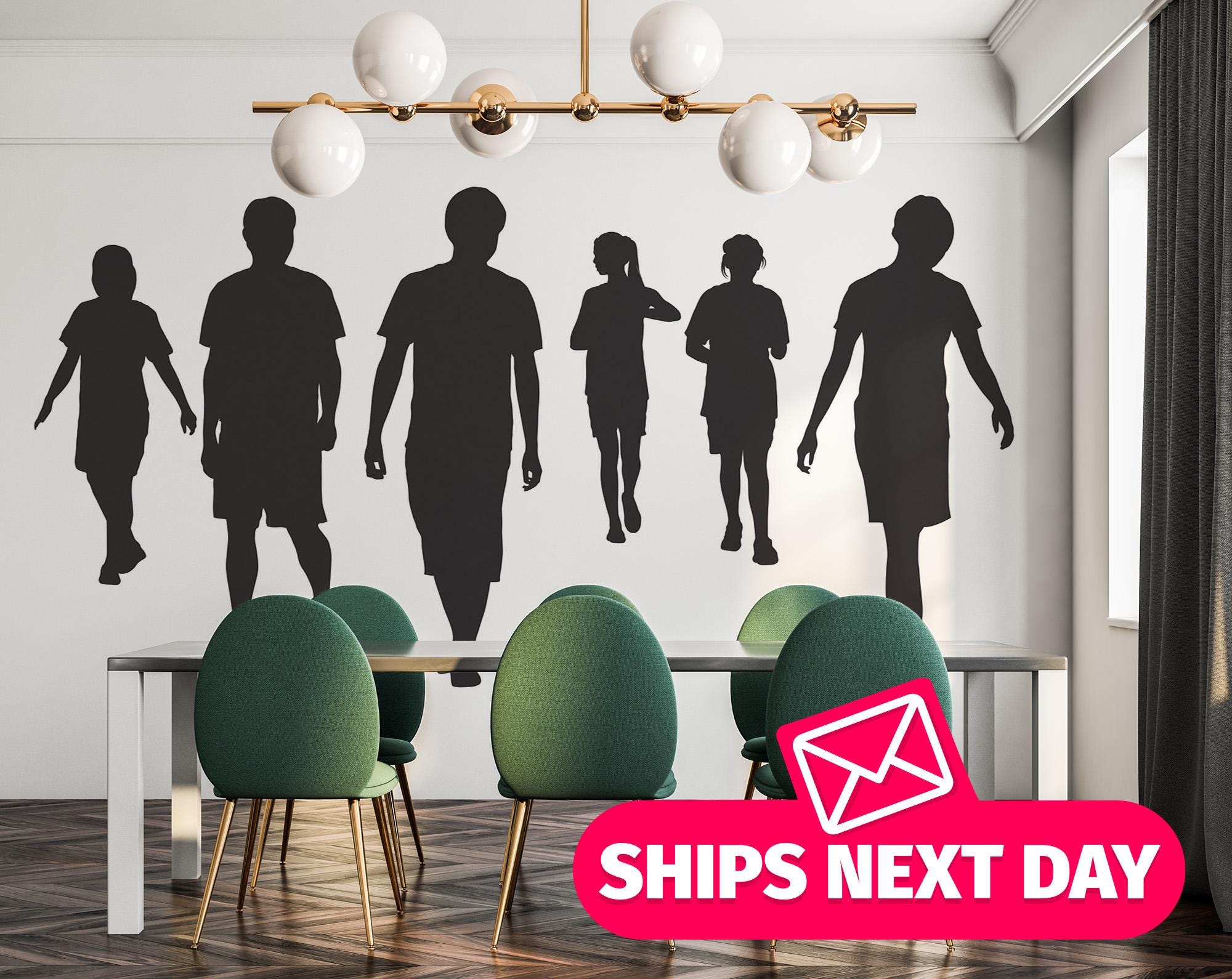 Kids Silhouettes Mural – Peel & Stick Children's Wallpaper - Etsy