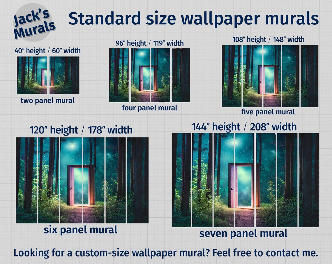 Mythical Forest Door Mural – Peel and Stick Portal Wallpaper - Etsy