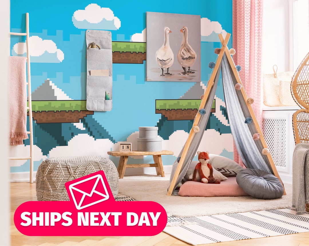 Retro Game / Gaming Wall Mural, Peel and Stick Removable Vinyl ...