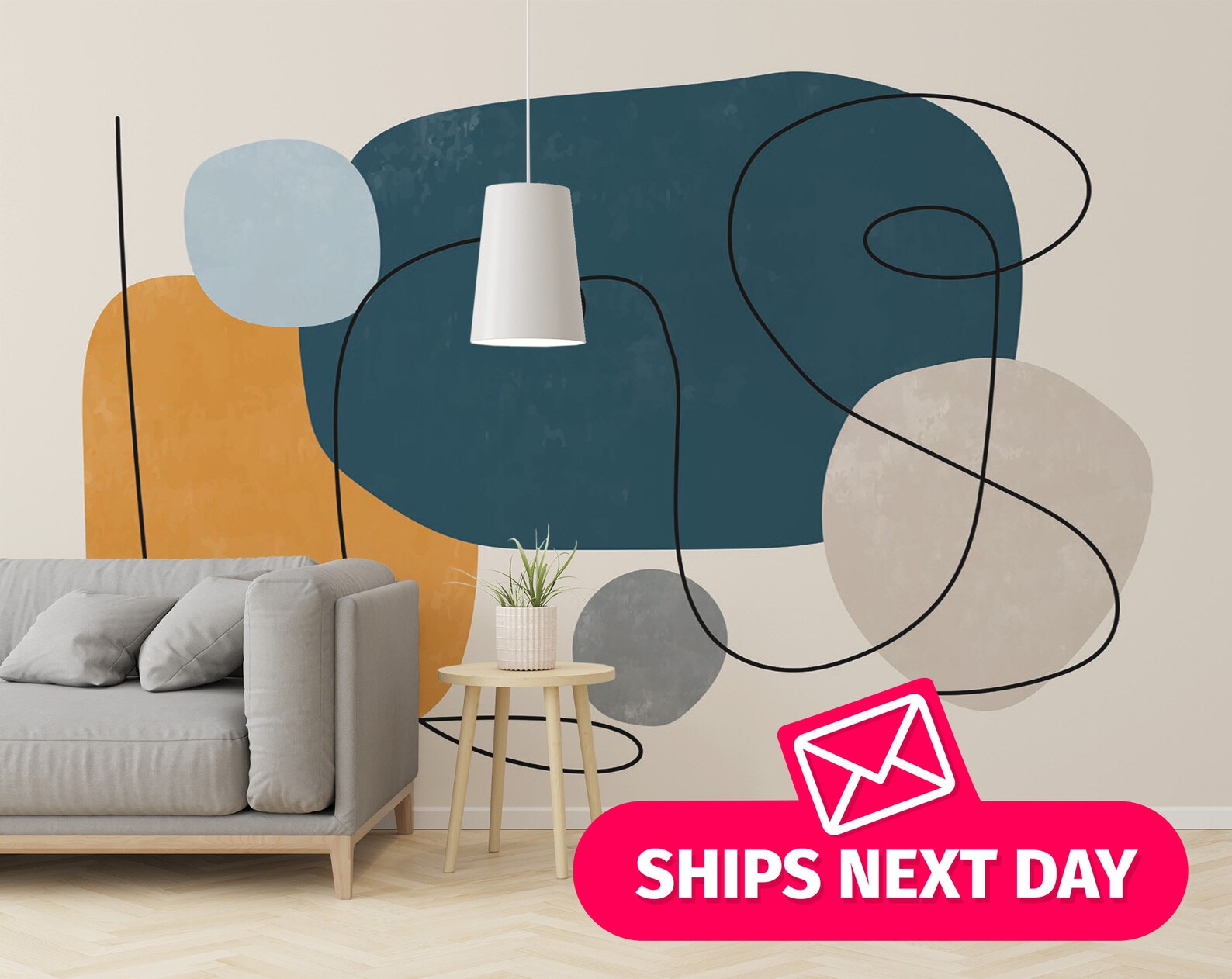 Boho Geometric Wallpaper Mural Bohemian Wall Mural Peel and | Etsy