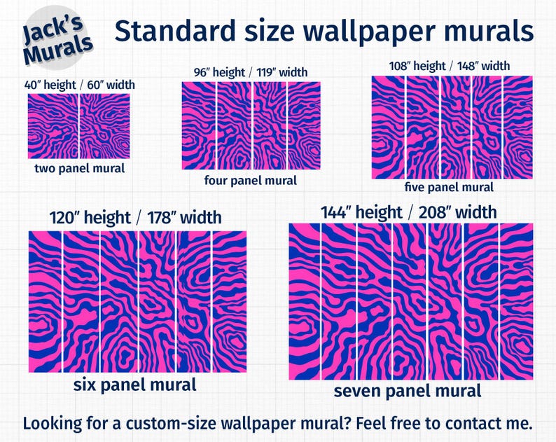 Retro / Trippy Mural, Peel and Stick Removable Vinyl or Fabric, Non ...