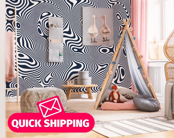 Retro / Funky Wall Mural Peel and Stick Removable Vinyl - Etsy