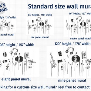 Black and White Music / Funky Wall Mural, Peel and Stick Removable ...