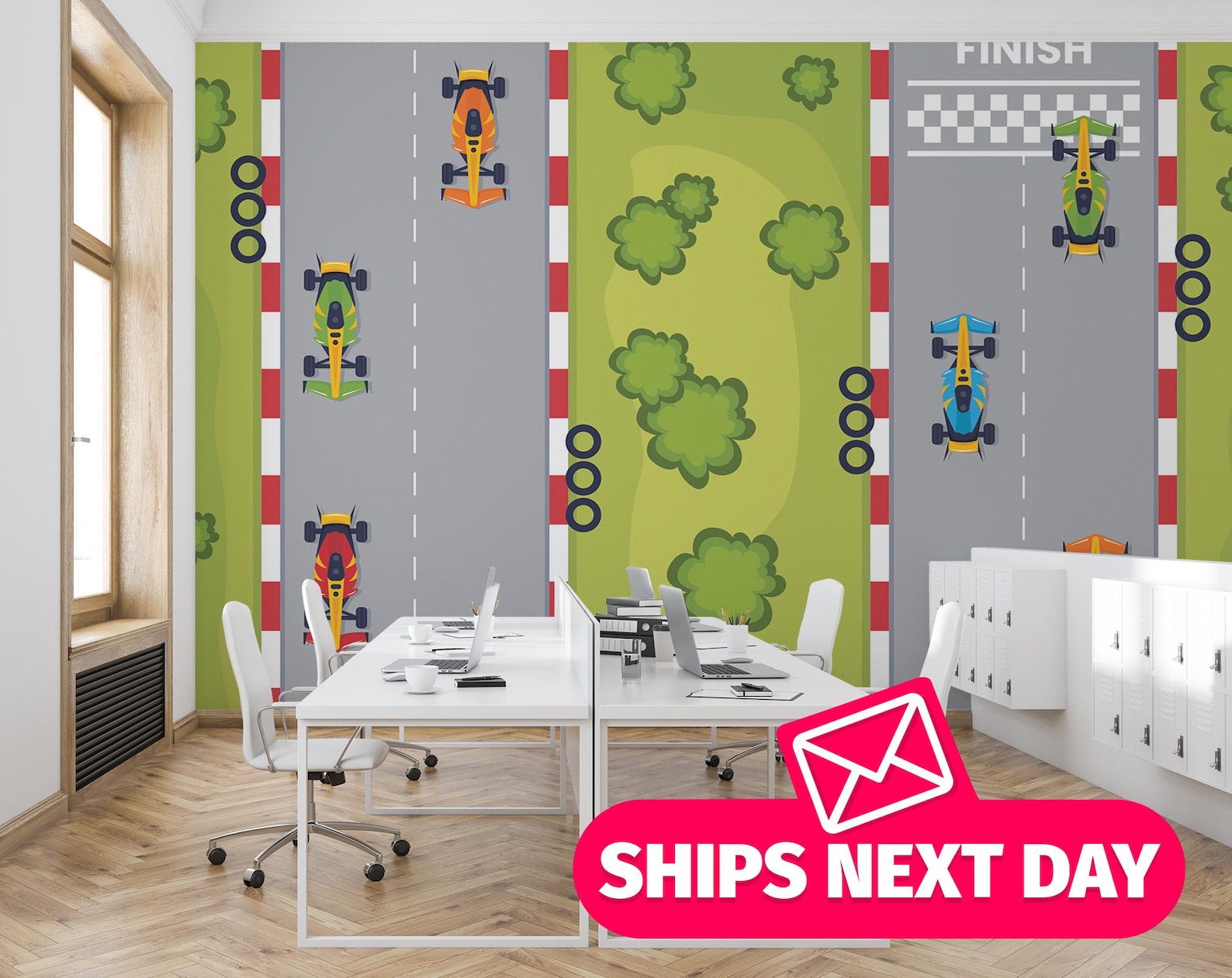 Race Track Wallpaper Mural – Kids Formula 1 Cars, Removable Vinyl - Etsy