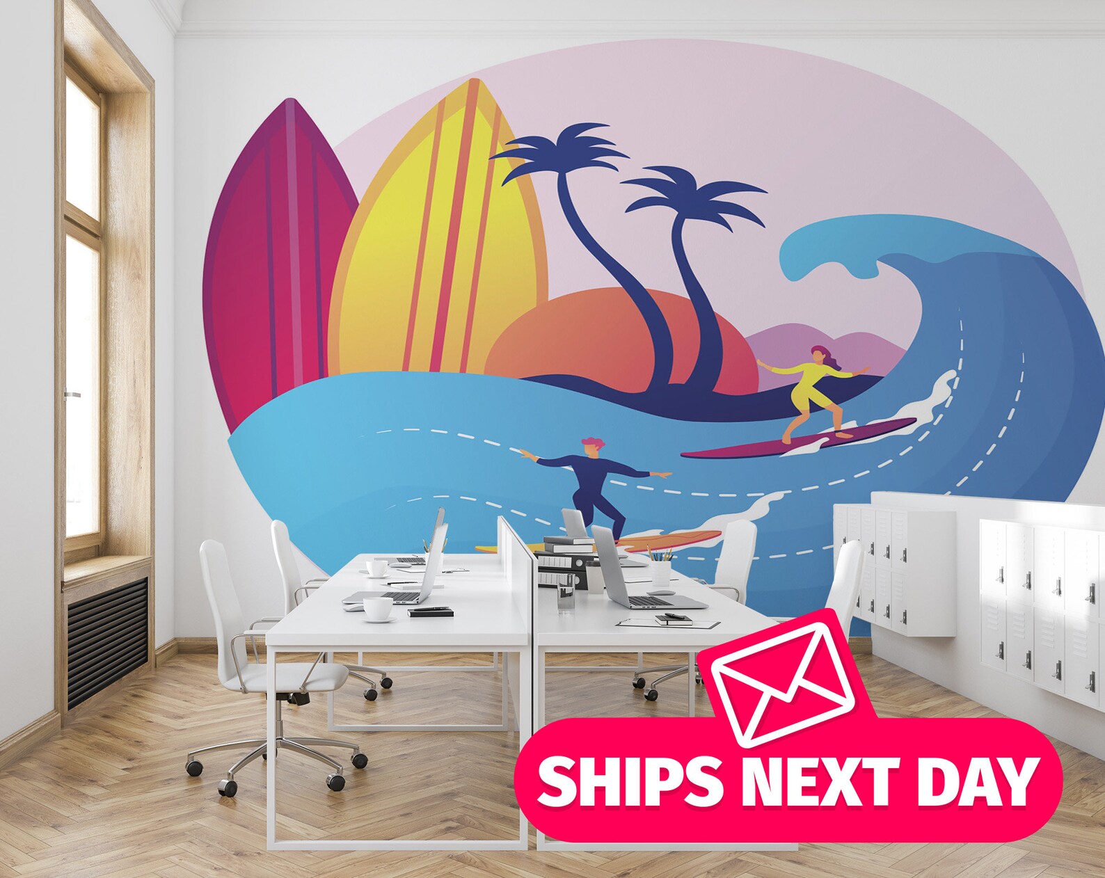 Surf Wallpaper Mural Surfing Wall Mural Peel and Stick - Etsy