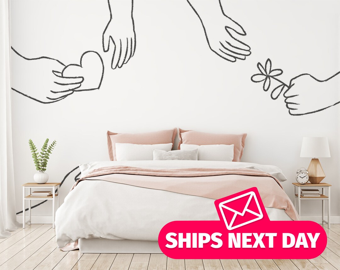 Charity Wallpaper Mural Help Wall Mural Peel and Stick Large Vinyl ...