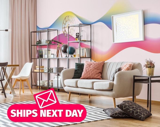 3D Waves Textured Wallpaper Wave Wall Sticker Wall Decoration Peel and ...