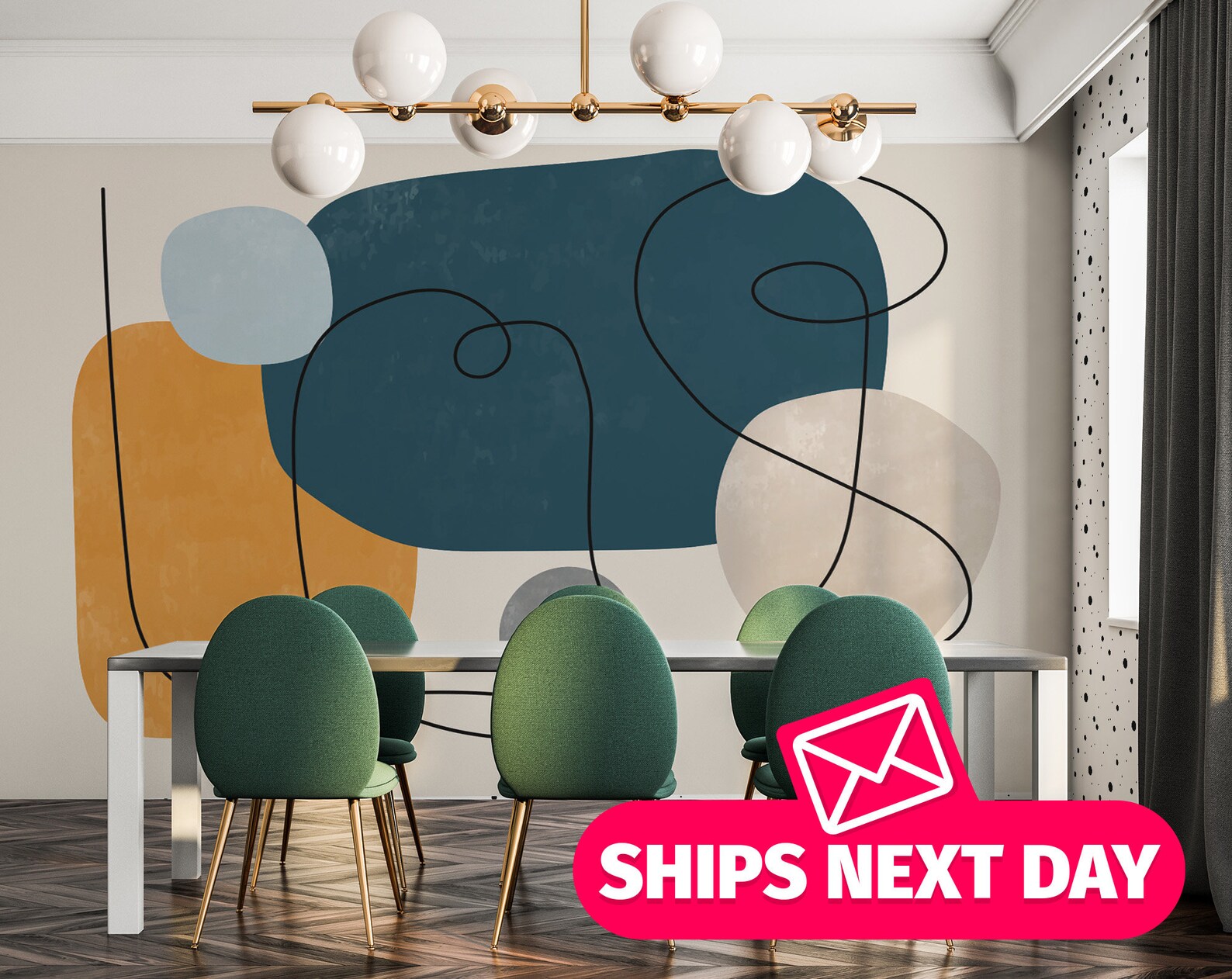 Boho Geometric Wallpaper Mural Bohemian Wall Mural Peel and - Etsy