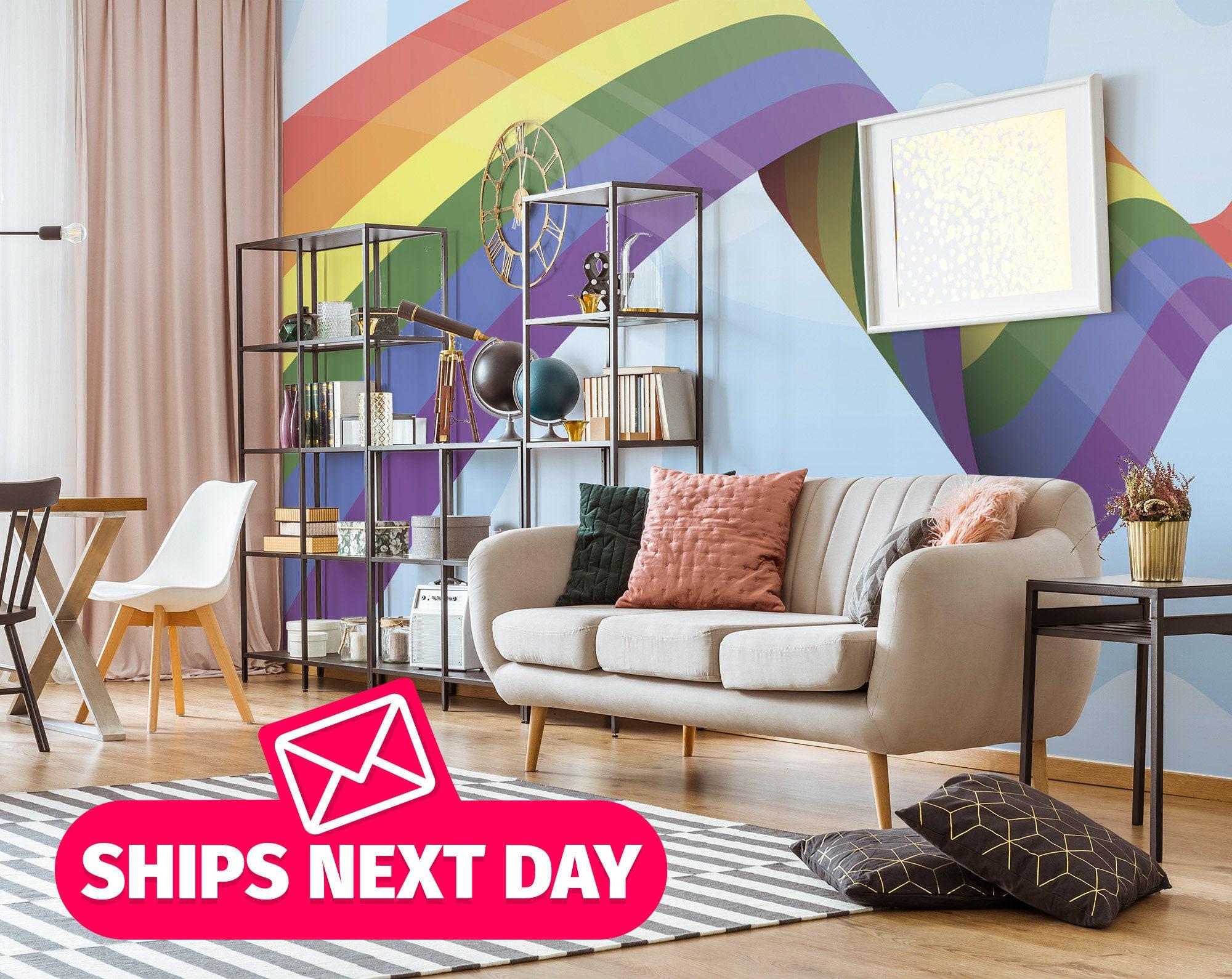 Pride Rainbow Wall Mural, Peel and Stick Wallpaper, LGBTQ+ Decor - Etsy