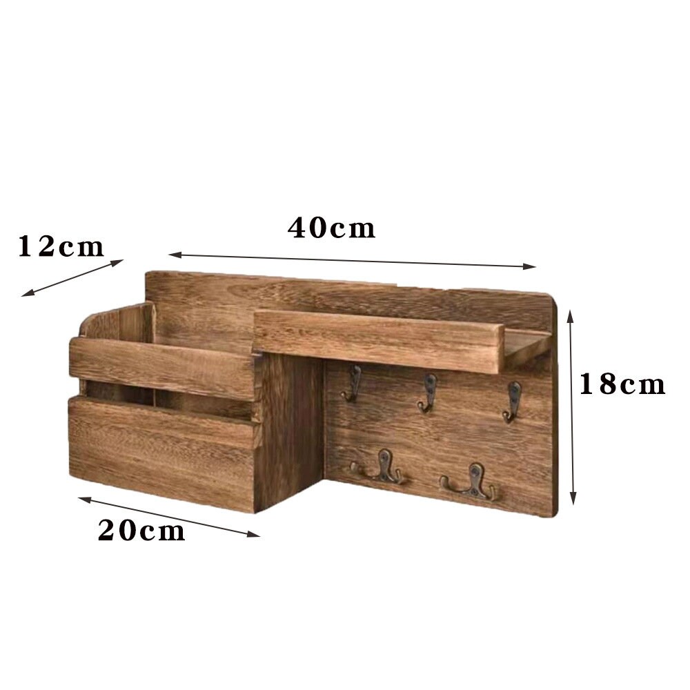 Creative Wooden Wall Organizer Shelf Vintage Wall Display Shelves Key ...