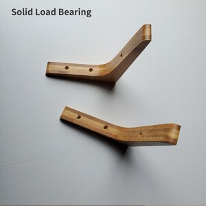 Wooden Triangle Bracket Rounded Home Solid Wood Wall Shelf One Word ...