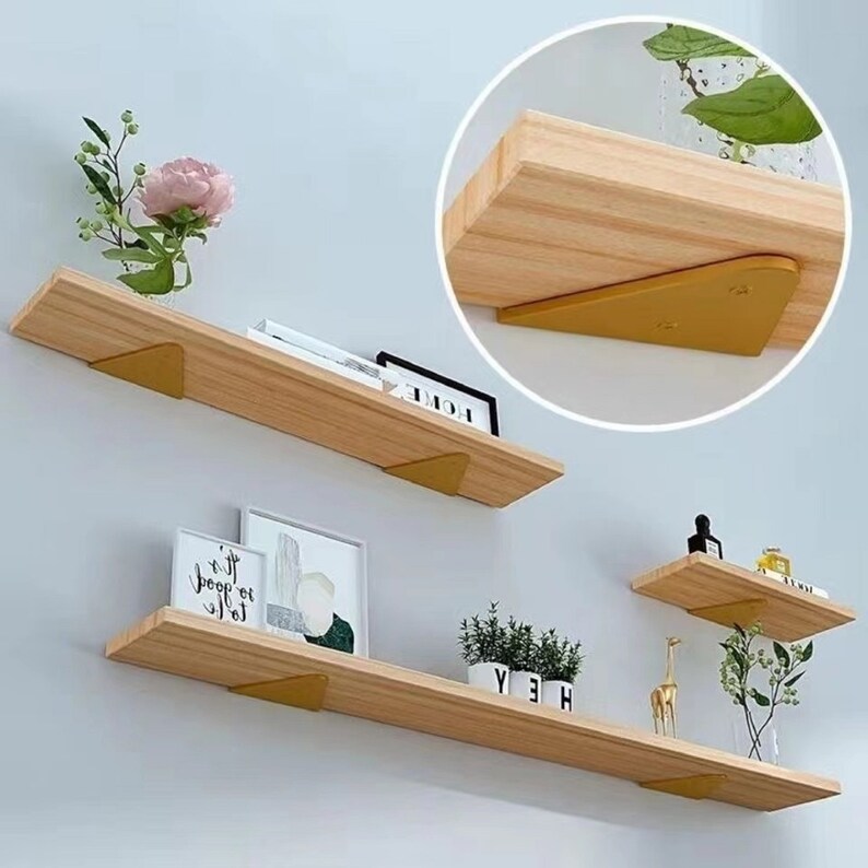 Retro Gold Shelving Golden Bracket Shelf on Wall Shelf Brackets for ...