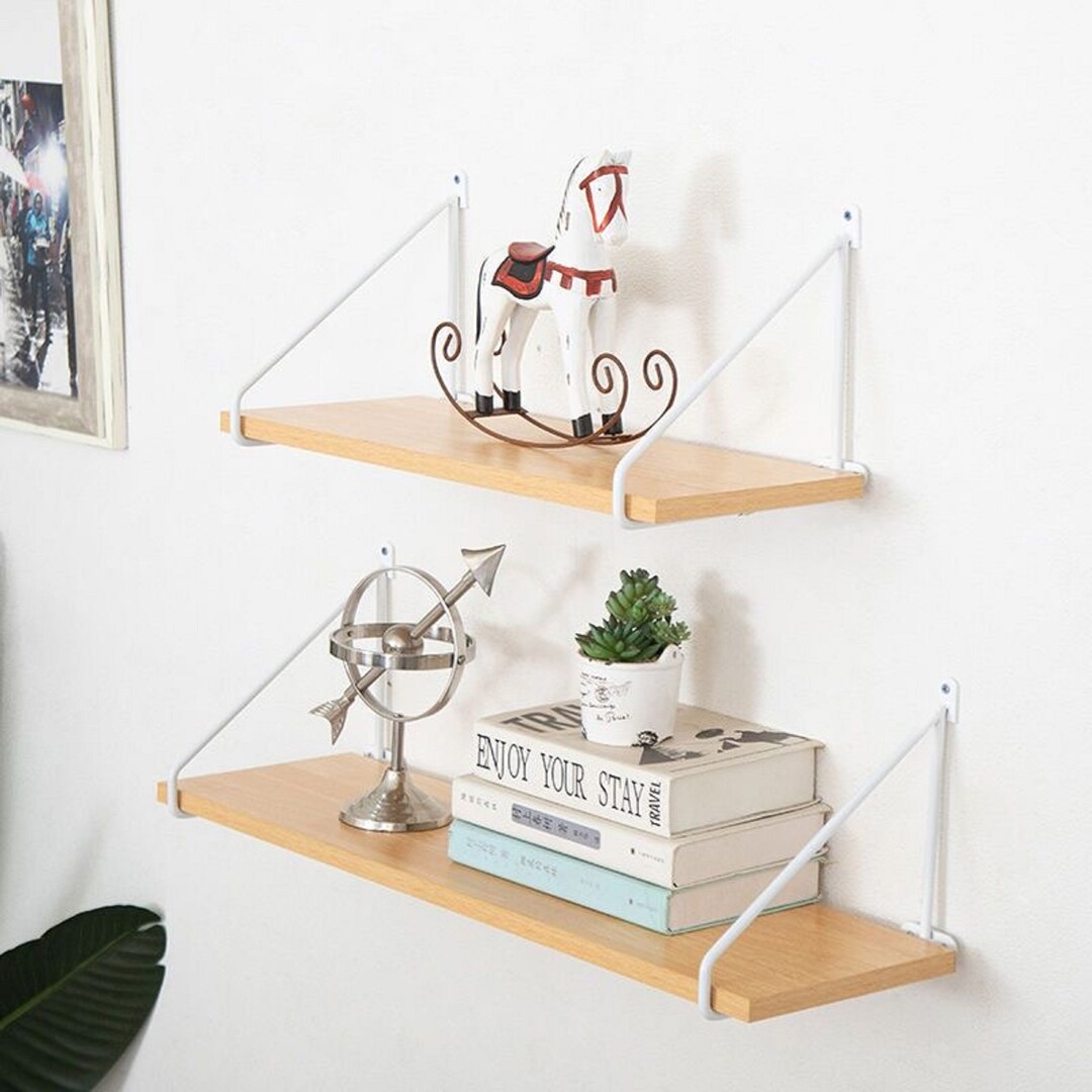 Art Bracket Shelf on Wall White Shelving Shelf Brackets for Floating ...