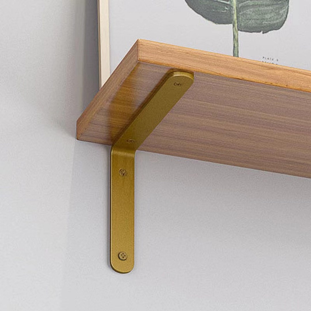 Steel Gold Shelf Bracket L Brackets Book Shelf Supports - Etsy