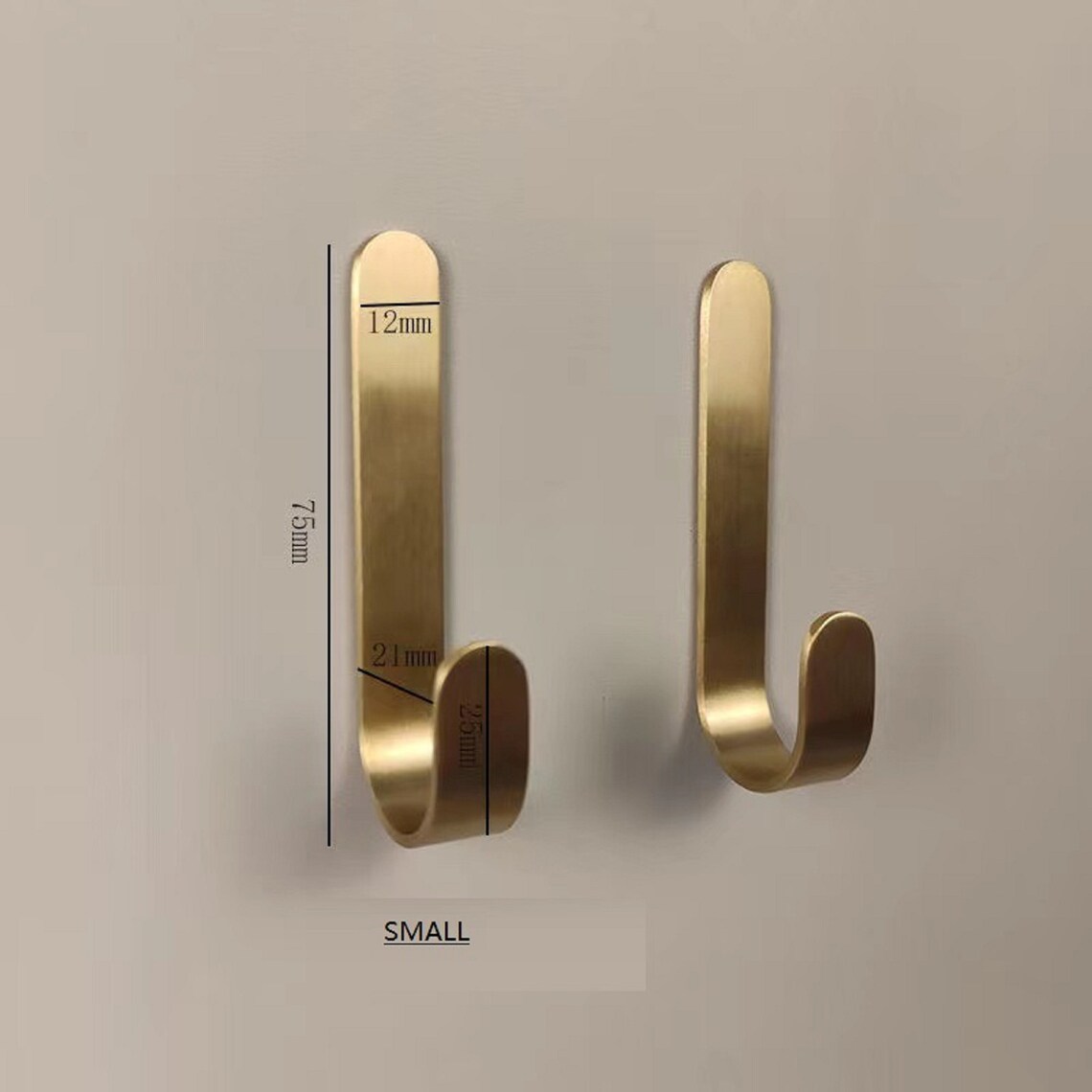 Solid Brass Hook Gold Coat Hooks Wall Hook Cap Hanger Clothes - Etsy