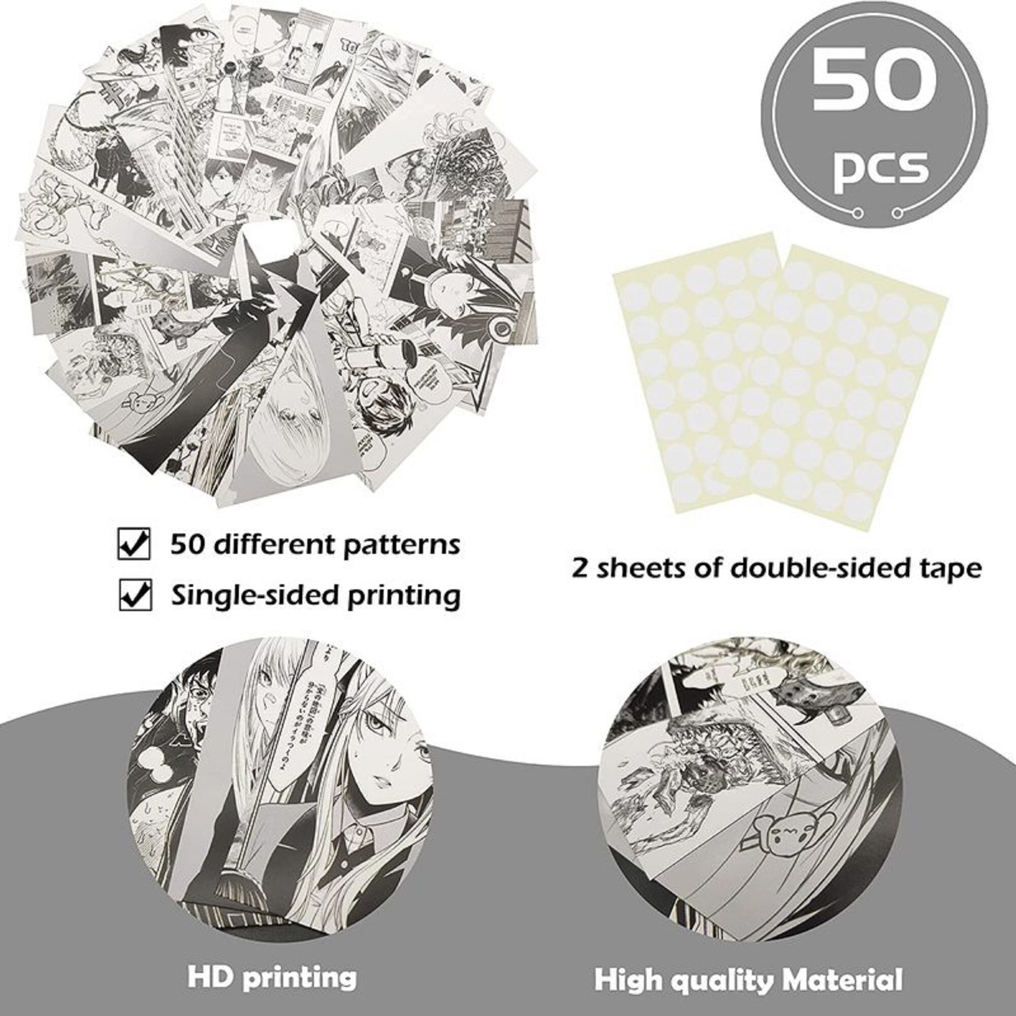 50pcs Anime Manga Panels Poster Bedroom Collage Print Decor | Etsy