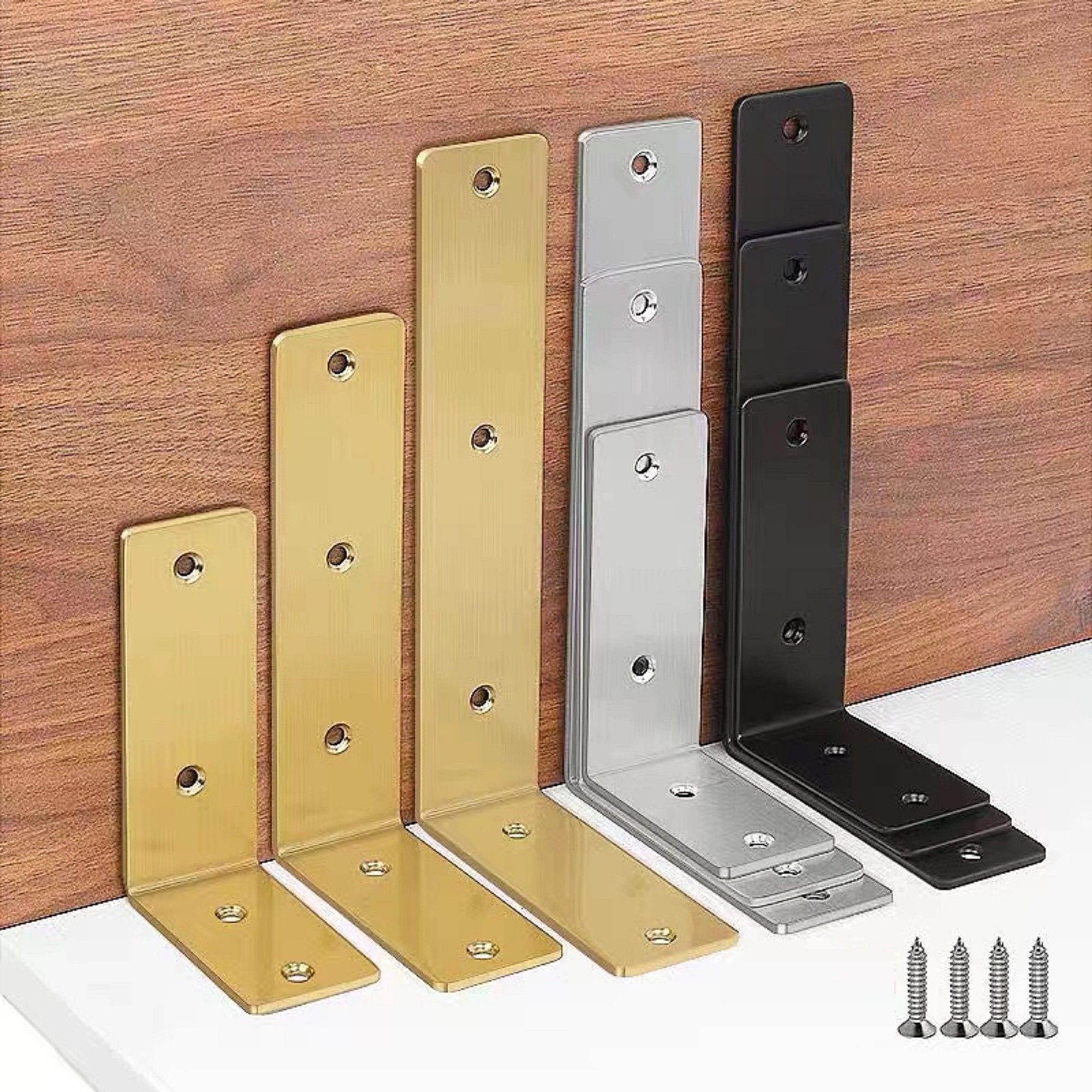 Stainless Steel Shelf Brackets Gold Shelves on Wall Retro | Etsy