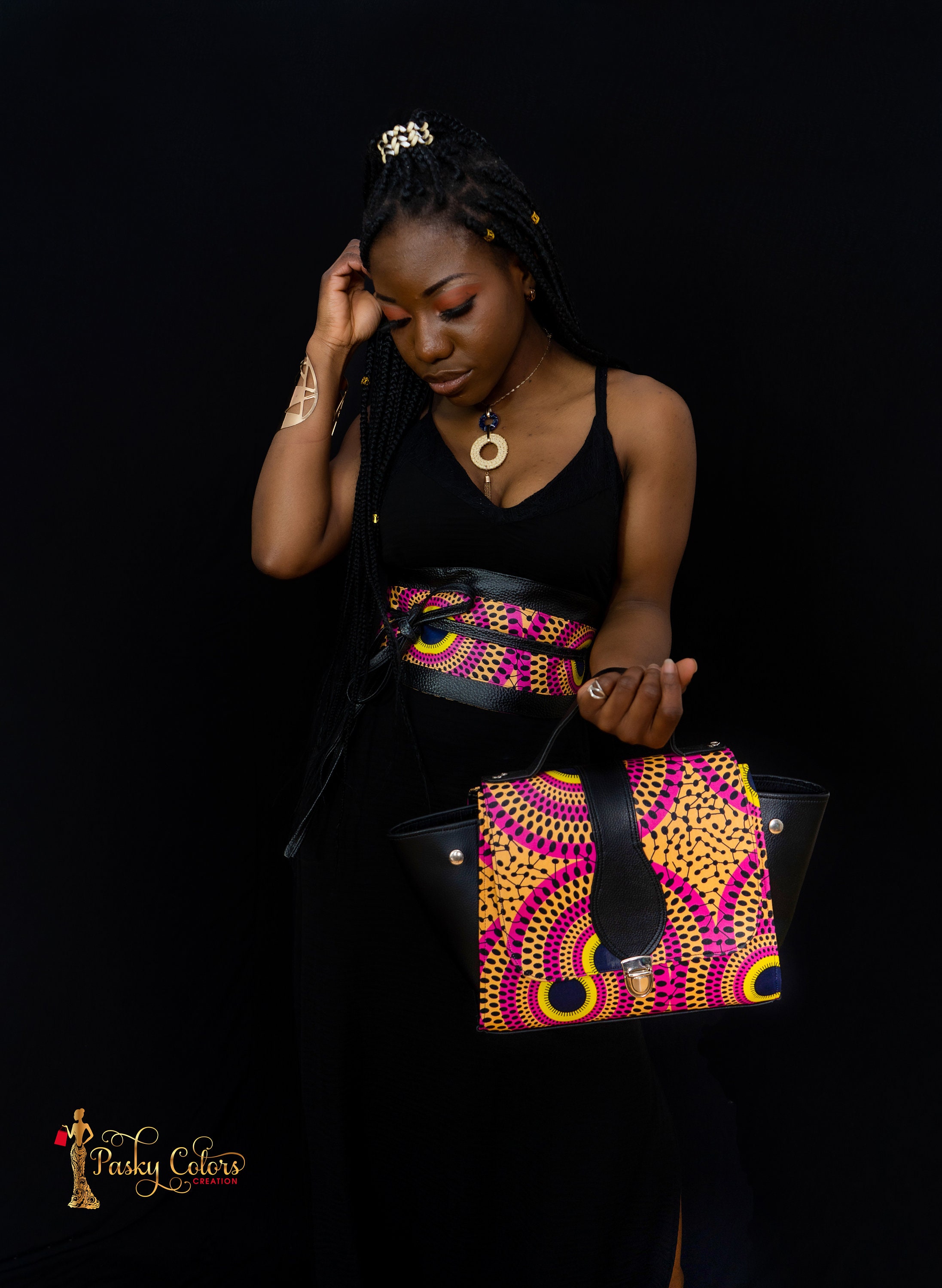 African Print NOELLA Belt, Wax Belt, Imitation Leather, Reversible 2 in ...