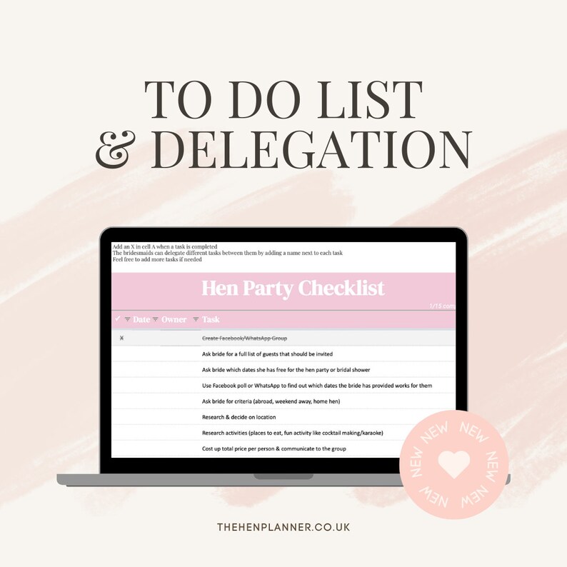 Hen Party Planning Spreadsheet Template - Hen Do Templates - Hen Party ...