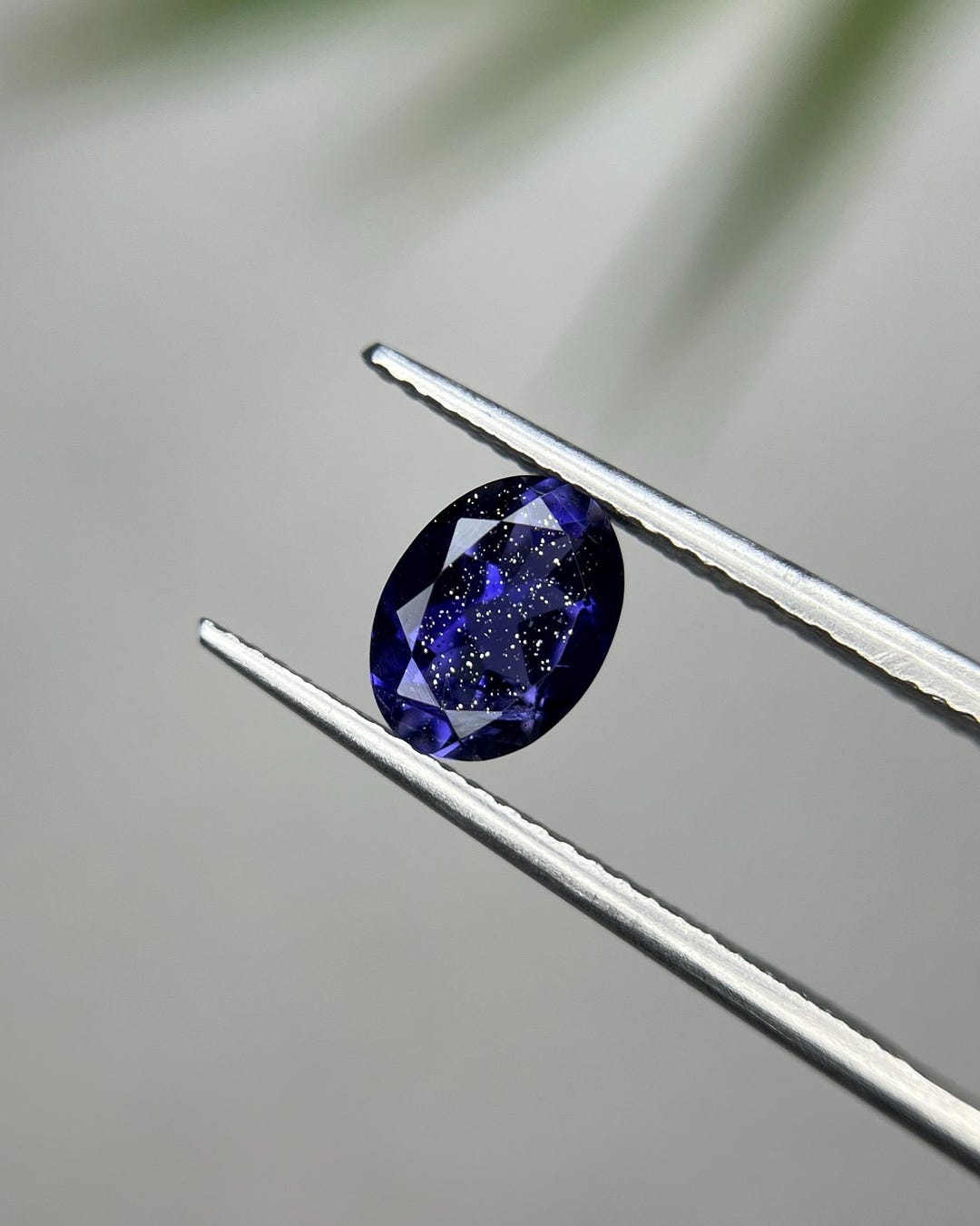 Royal Blue Iolite Sunstone Faceted 8x6 MM 1.00 Carats Oval Shape Loose ...