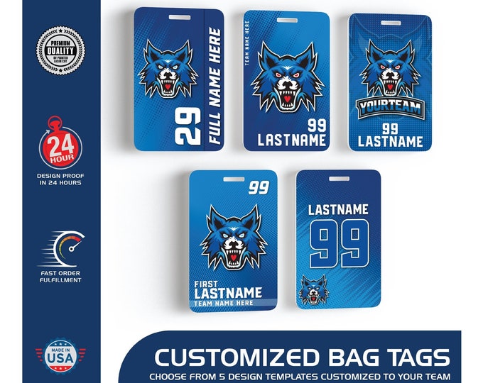 Customized Sport Bag Tag for Teams - Single Sided or Double Sided - 4 ...