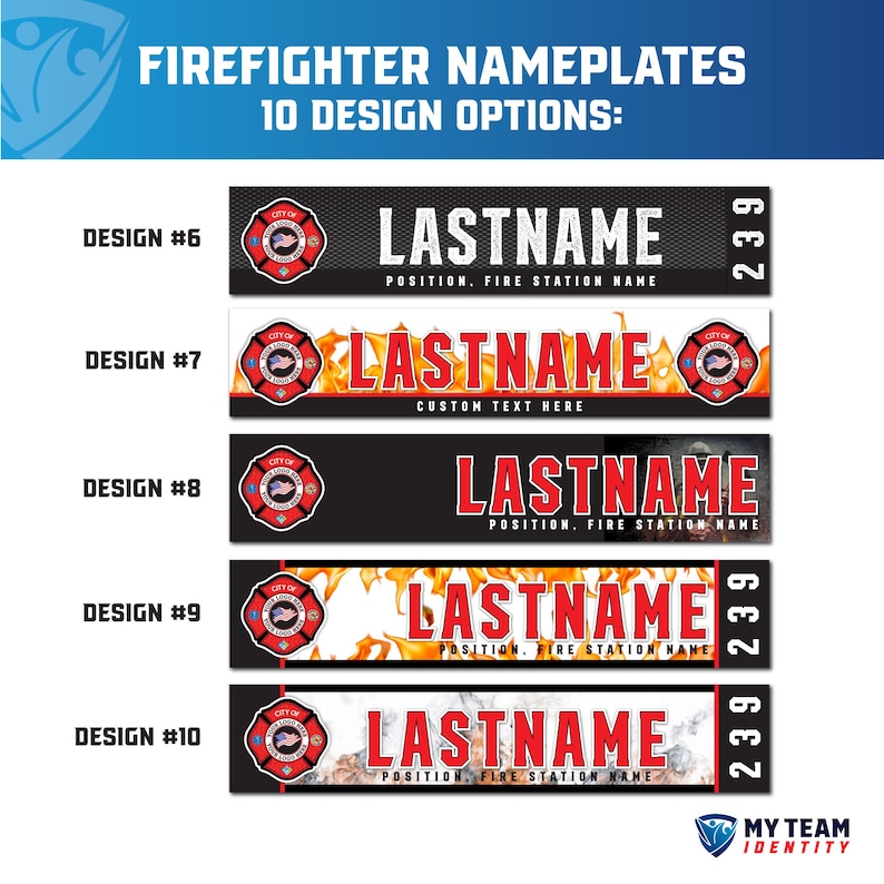FIREFIGHTER Series Locker Nameplates - 10 Design Options - Branded to ...