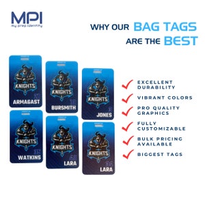 Customized Sport Bag Tag for Teams Single Sided or Double Sided 4 ...