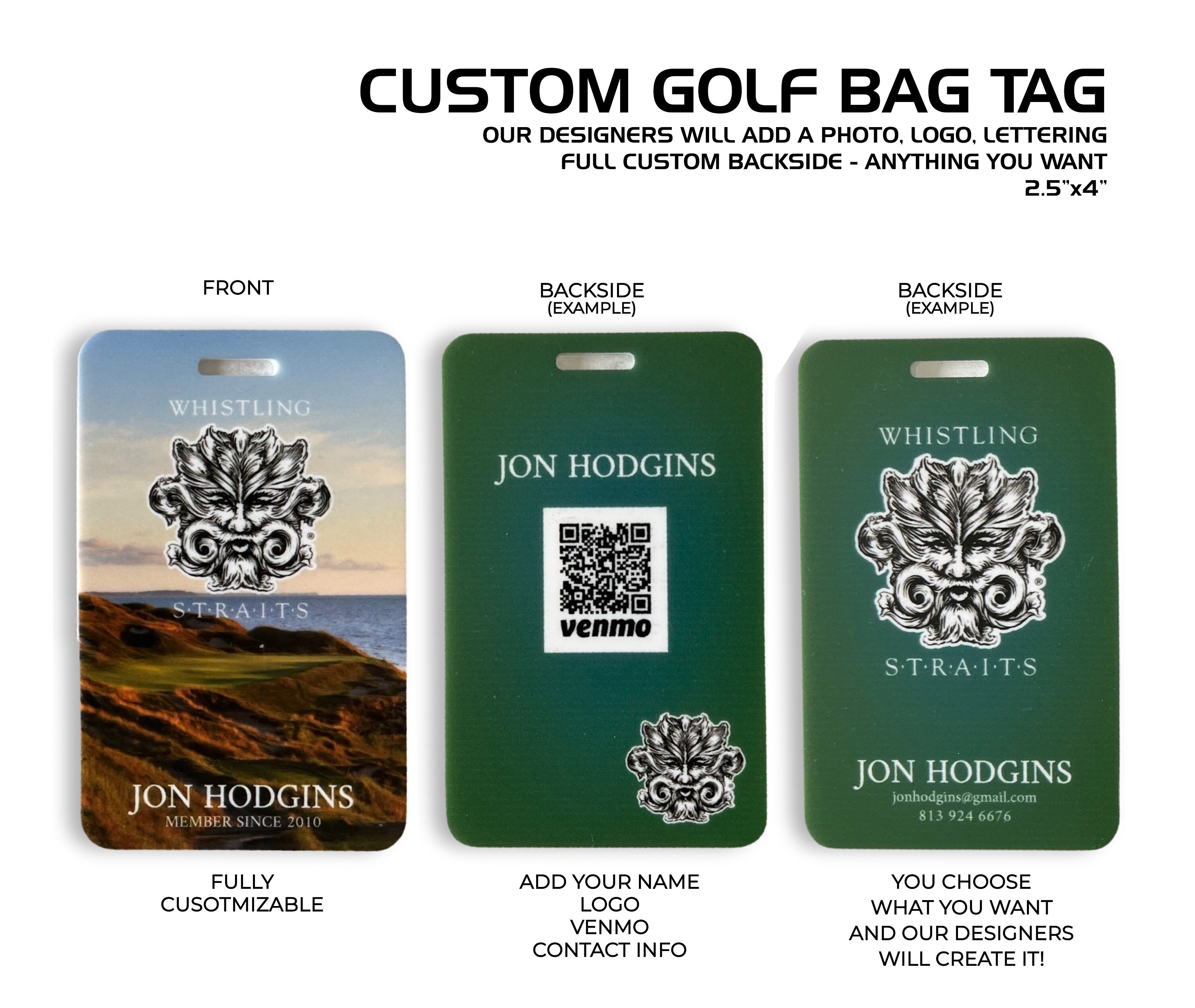 Custom Golf Bag Tag, Photo Bag Tag, Fully Custom Bag Tag, Photo Gift ...