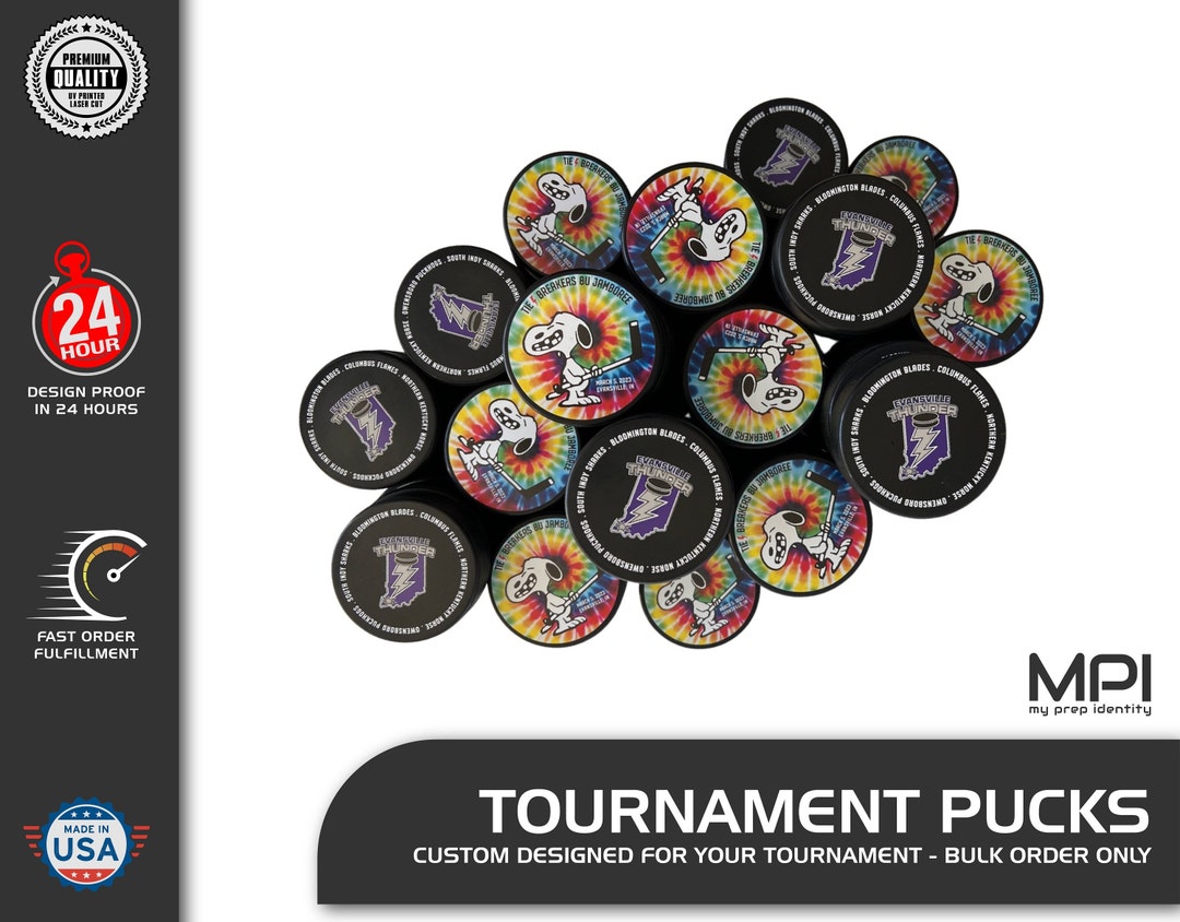 Bulk Tournament Pucks - Custom Printed for Your Tournament or Upcoming ...