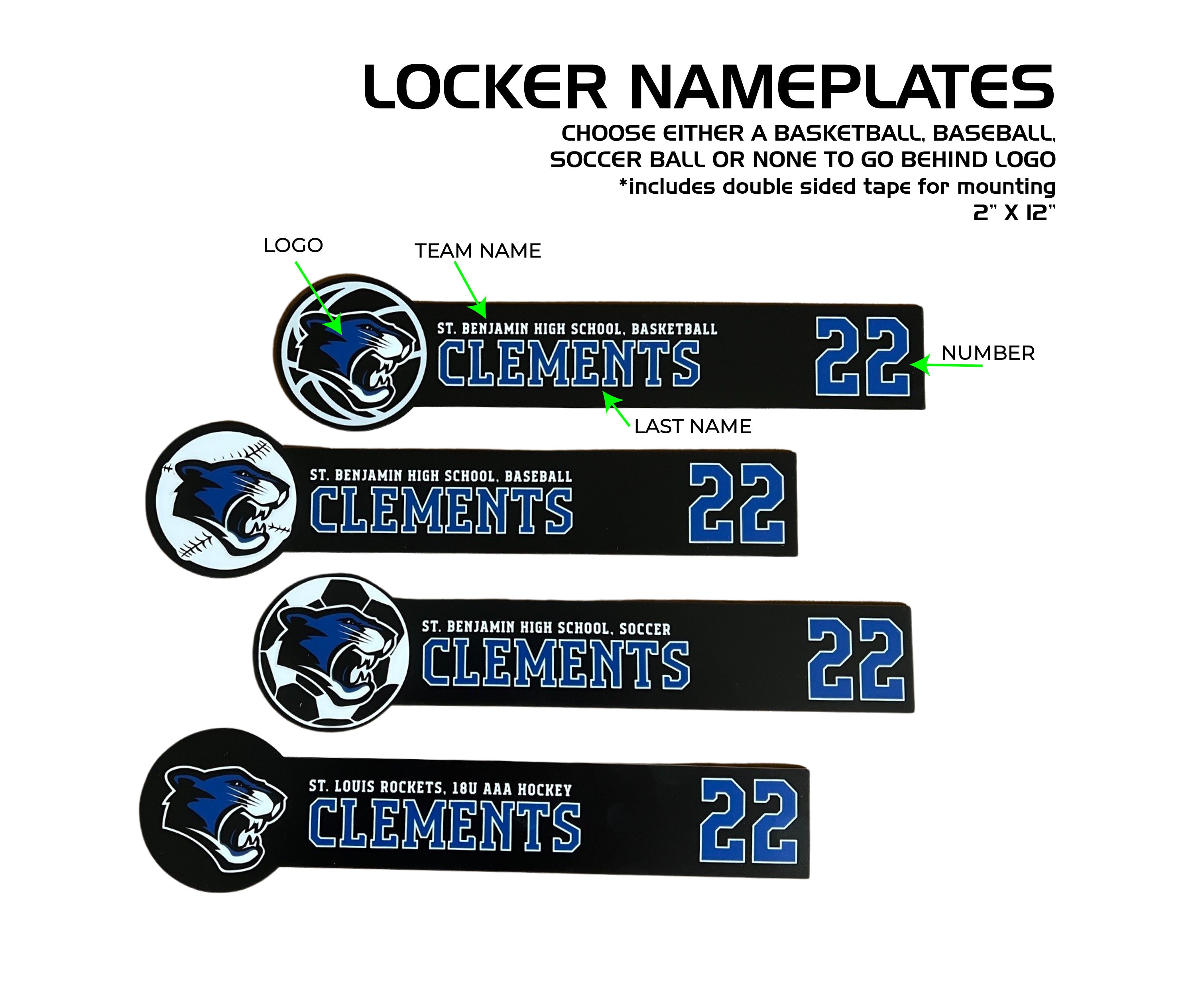 Sports Locker Nameplates