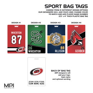Customized Sport Bag Tag for Teams - Single Sided or Double Sided - 4 ...