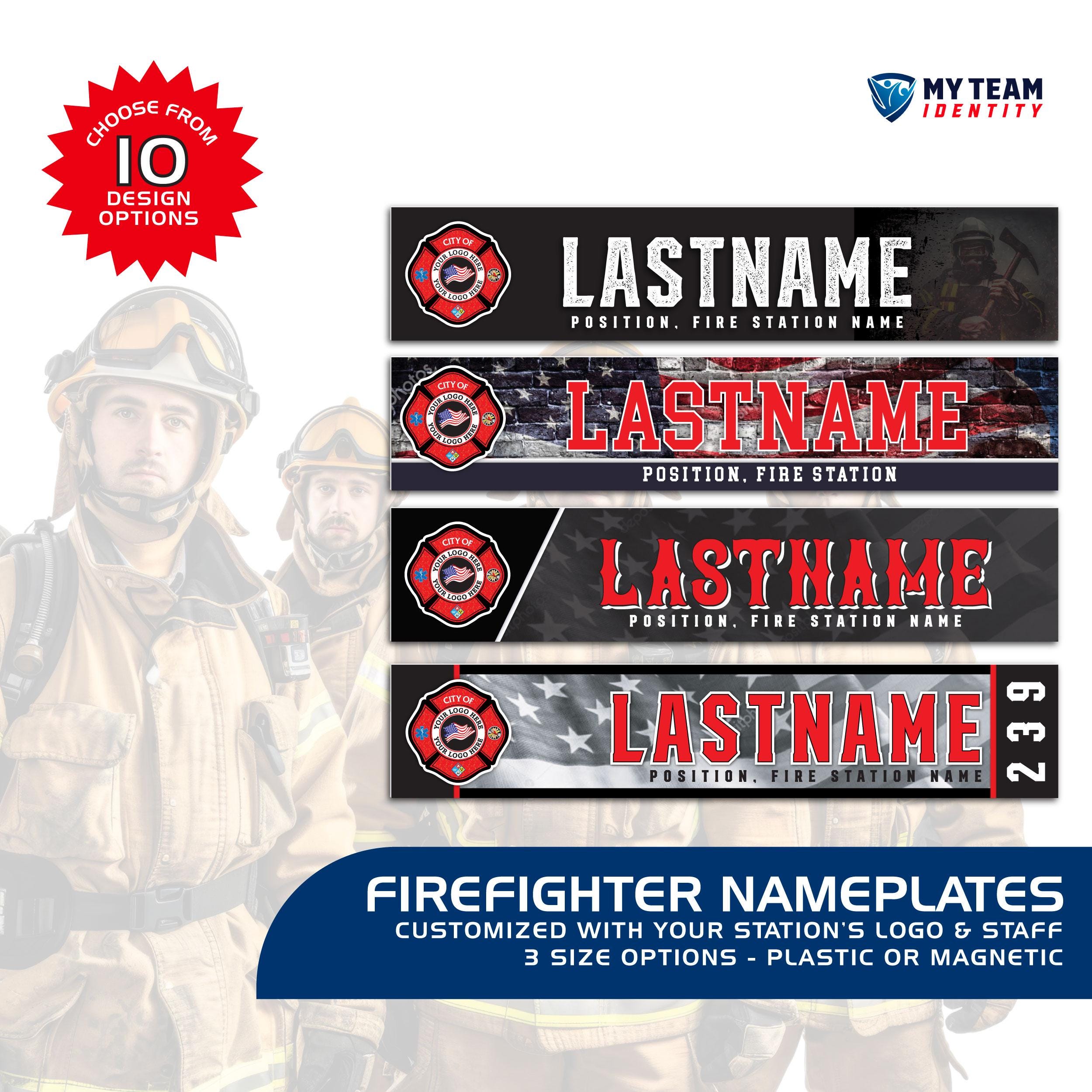 FIREFIGHTER Series Locker Nameplates - 10 Design Options - Branded to ...