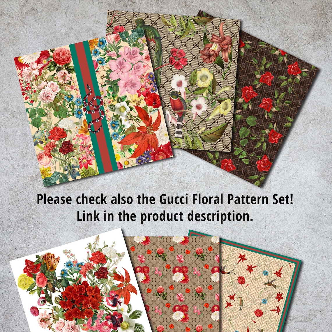 Gucci Digital Paper 20 Different Images Pattern Instant | Etsy
