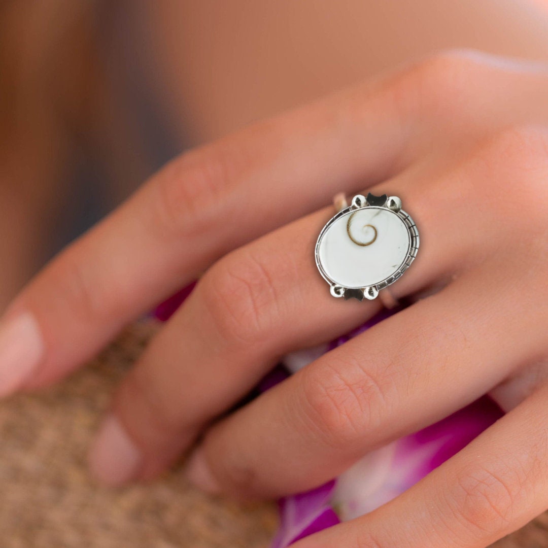 Shell Ring, Shiva Ring, Shiva Eye Ring, Sterling Silver Ring, Shell ...