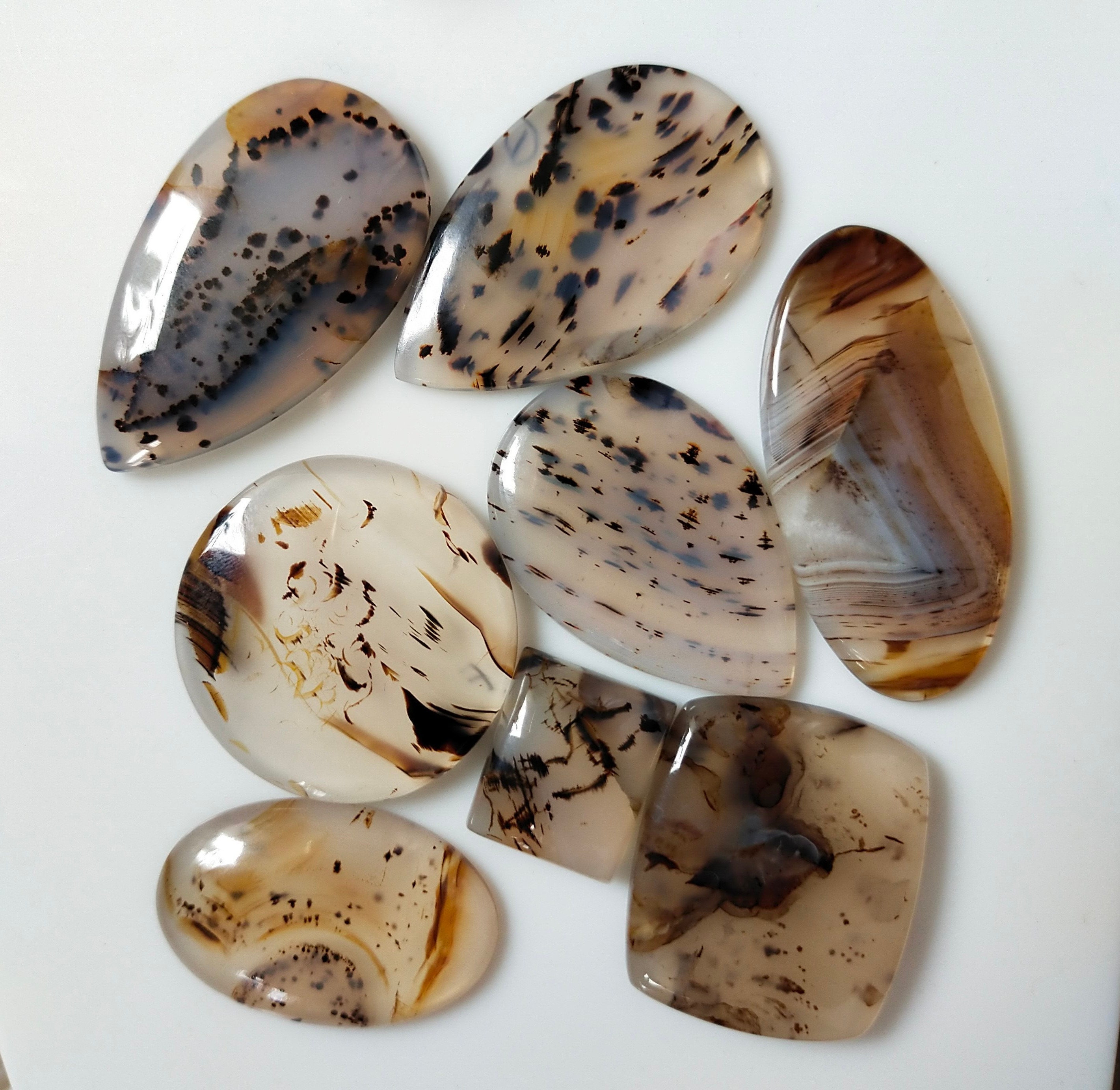 Jewelry Making & Beading Montana Picture Agate cabochon Gemstones etna ...