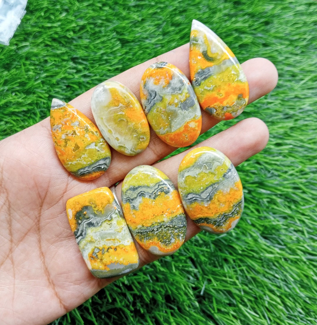 Natural Bumble Bee Jasper Cabochon Loose Gemstone Yellow Bumble Bee ...