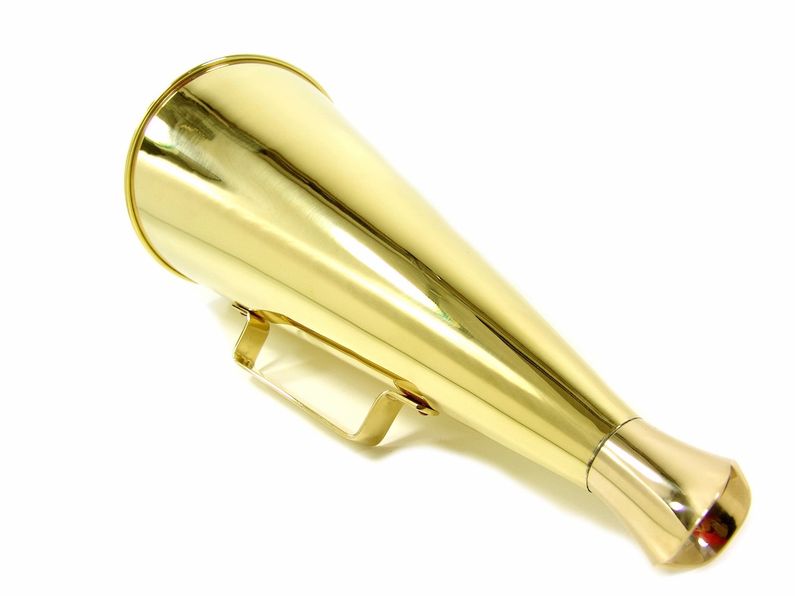 Megaphon Messing XXL Megafon Sprachrohr Flüstertüte Maritim | Etsy