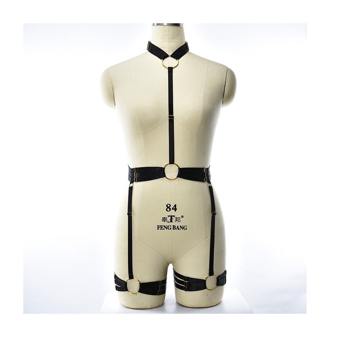 Black Harness Full Body Harness Bondage Harness Garters Women