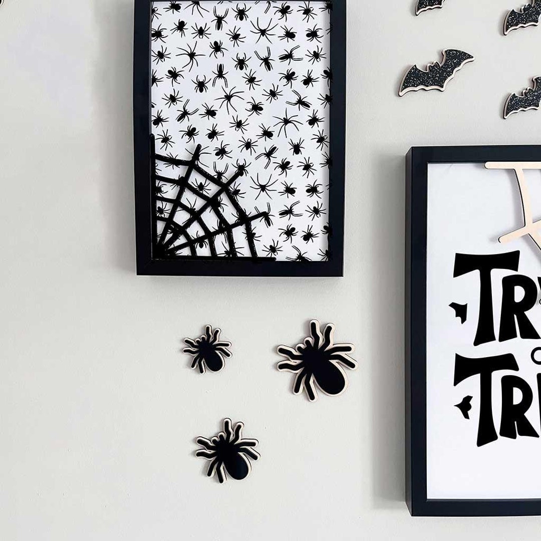 Black Spider Decorations | Halloween Wall Decor | Wooden Halloween ...