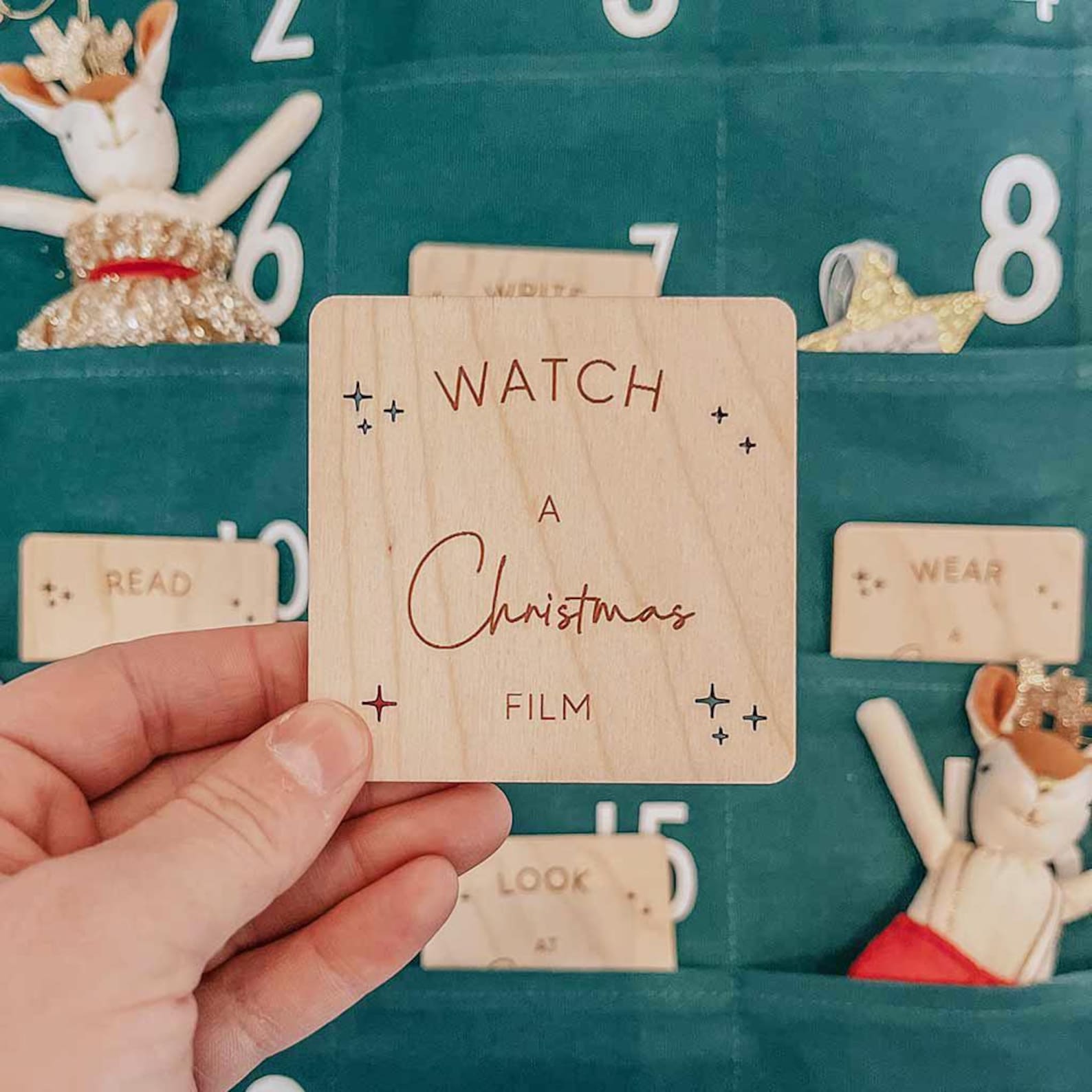 Wooden Advent Calendar Activity Cards X9 | Christmas Activities Advent ...