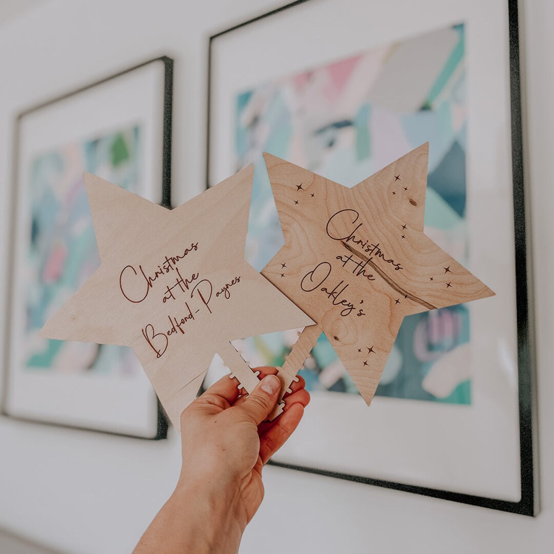 Personalised Wooden Tree Toppers | Christmas Tree Topper | Christmas ...