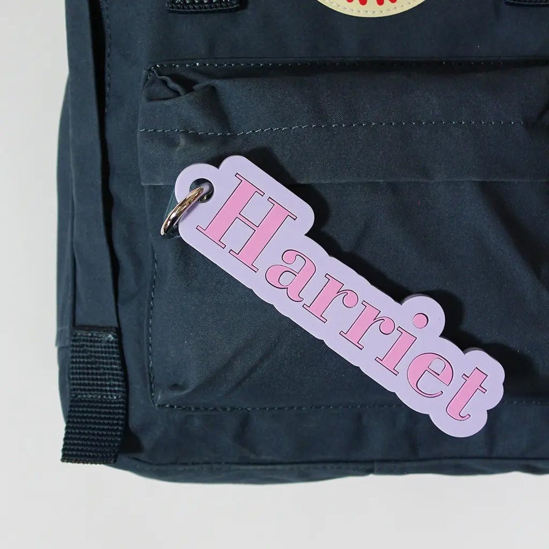 School Bag Tag Keyring Personalised Name Luggage Tag Gift for Child ...