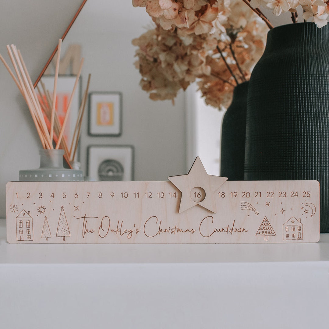 Personalised Christmas Countdown Bespoke Wooden Countdowns - Etsy