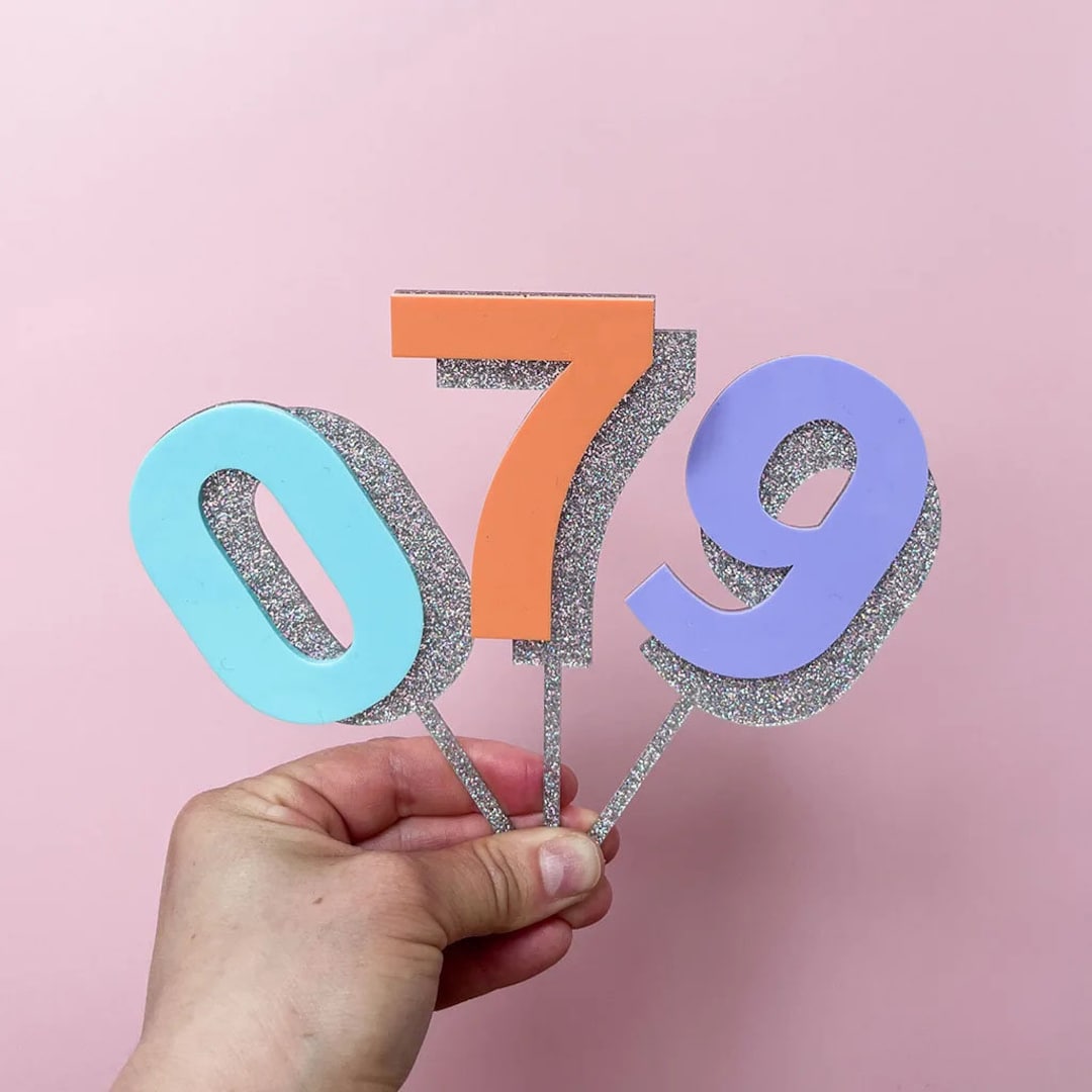 Number Cake Topper Personalise Colours Number Cake Toppers for Cake ...